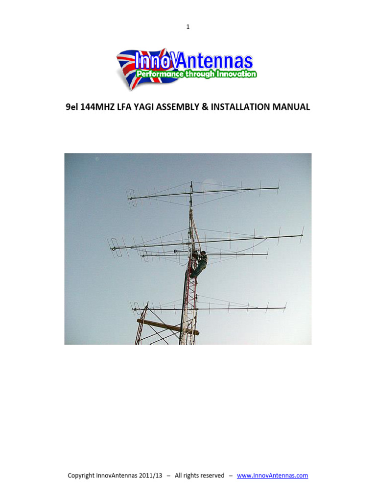 InnovAntennas 9el-144-LFA-ASSEMBLY-V3-Non-AB | PDF | Coaxial Cable ...