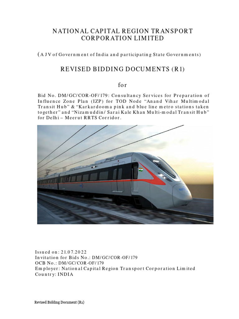 NCRTC TOD RFP-Transport Scope Stage 3-Stage 6 | PDF