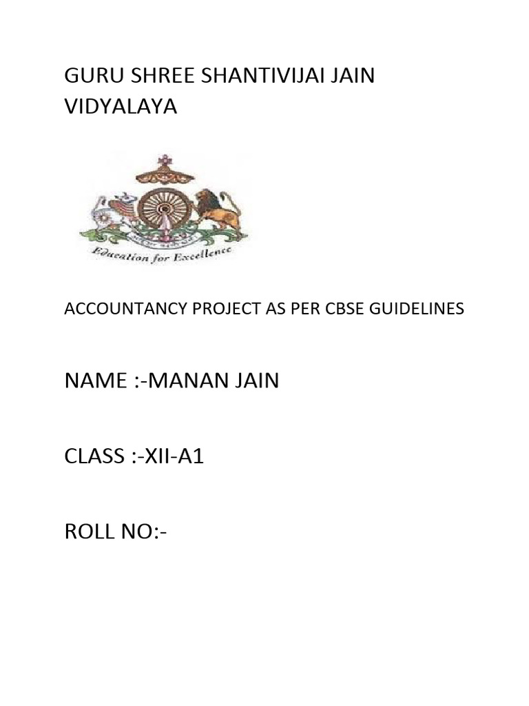 CBSE Accountancy Project by Manan Jain | PDF | Career & Growth