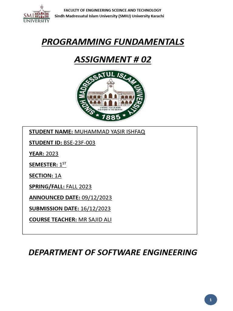 PF Assignment 2 | PDF | Parameter (Computer Programming) | C++ PF Assignment 2 | PDF | Parameter (Computer Programming) | C++