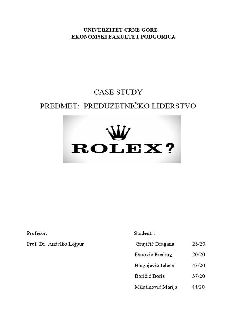 Case Study ROLEX | PDF