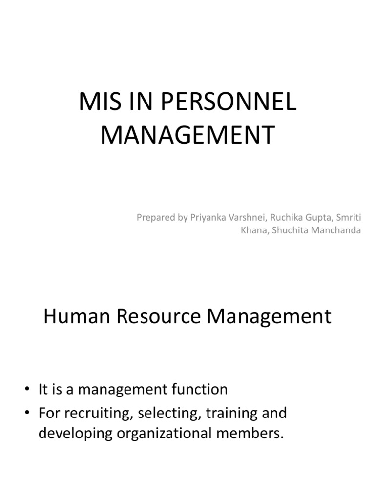 MIS in Personnel Management Overview | PDF | Career & Growth | Business