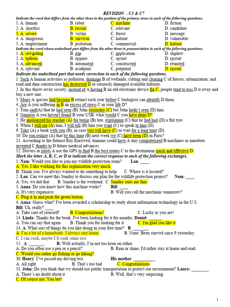 On Tap KT Cuoi Ky 2 HS | PDF