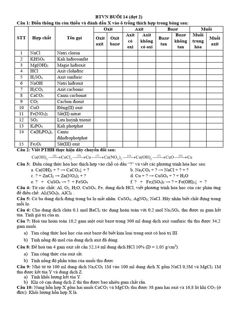 BTVN Bu I 14 - (Đ T 2) | PDF