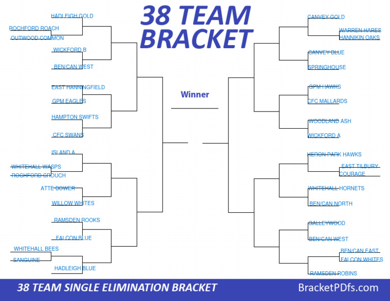 38 Team Bracket Single Elimination Blue | PDF