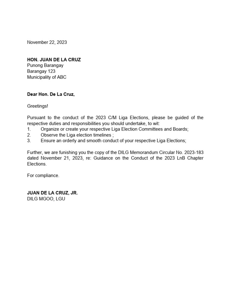 Sample PB Letter Notice LNB | PDF