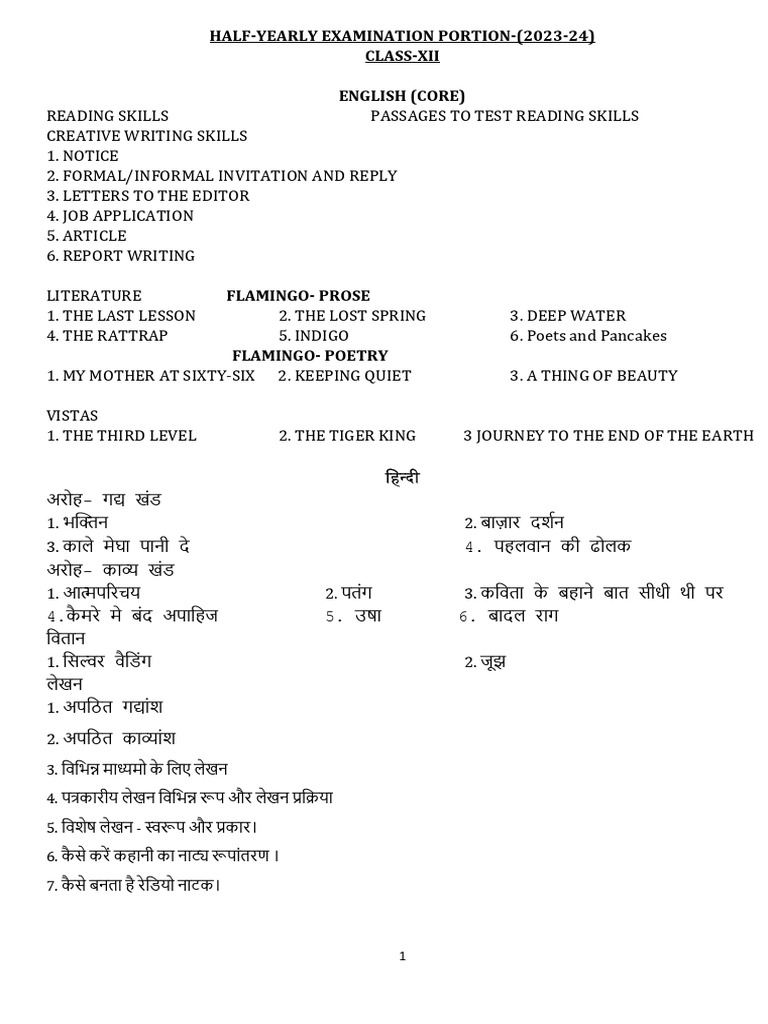 Class-XII PORTION-1 | PDF