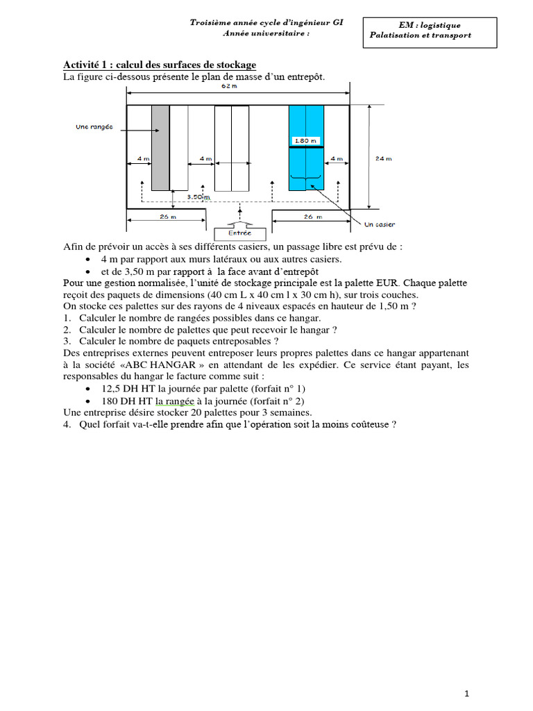 TD 1 Calcul Des Surfaces de Stockage 23 | PDF