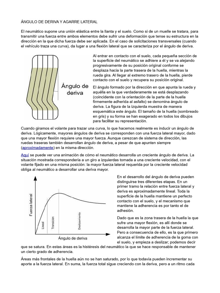 Angulo de Deriva y Agarre Lateral | PDF