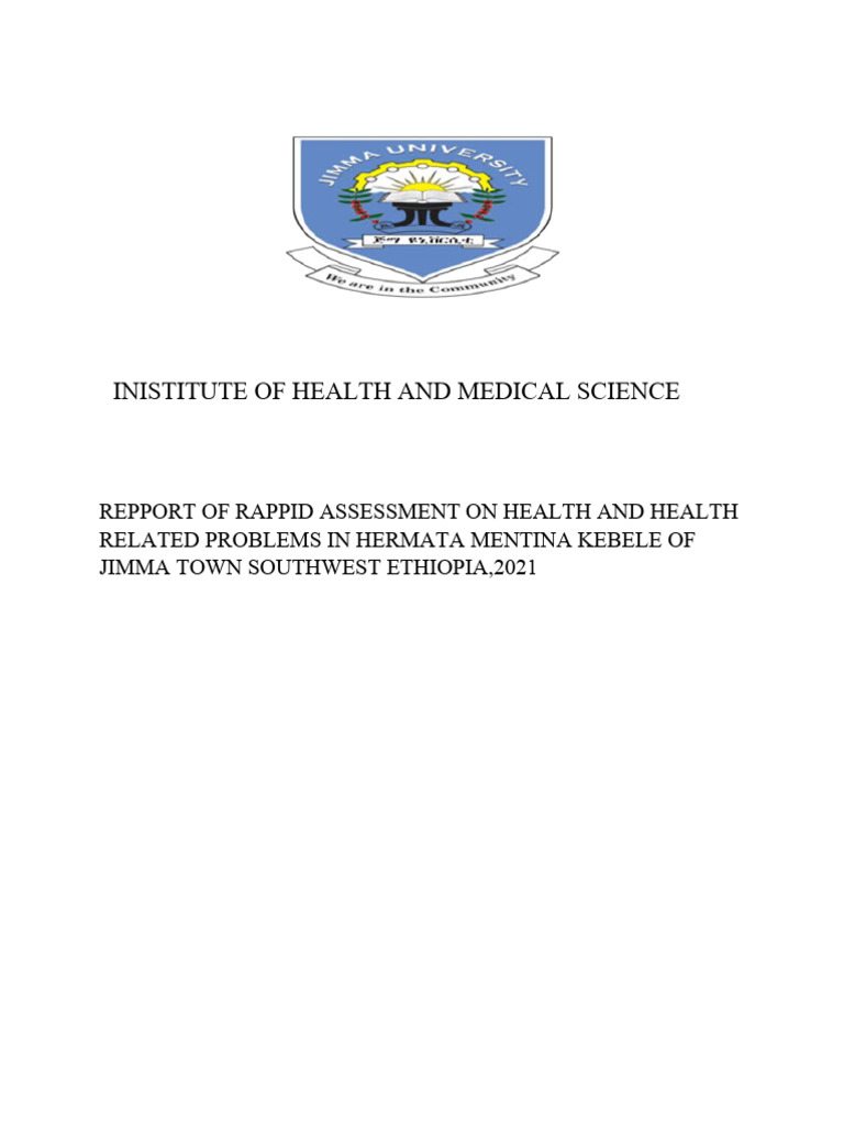 Rappid Assessment Report Last | PDF | Non Communicable Disease | Public ...