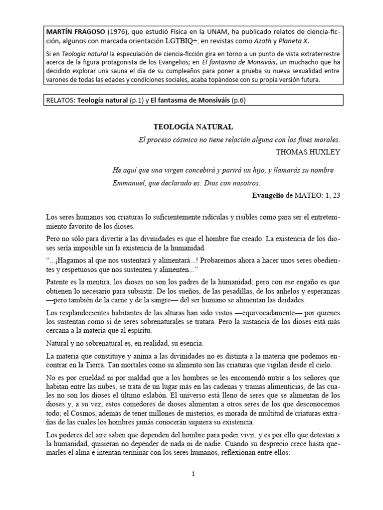 FRAGOSO, Martín-Relatos de CF Con Religión y LGTBIQ+ | PDF | Papa ...