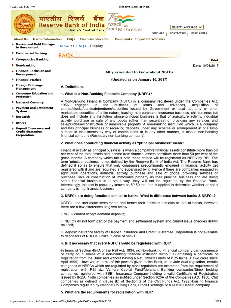 Understanding NBFC Regulations and Functions | PDF | Non Bank Financial ...