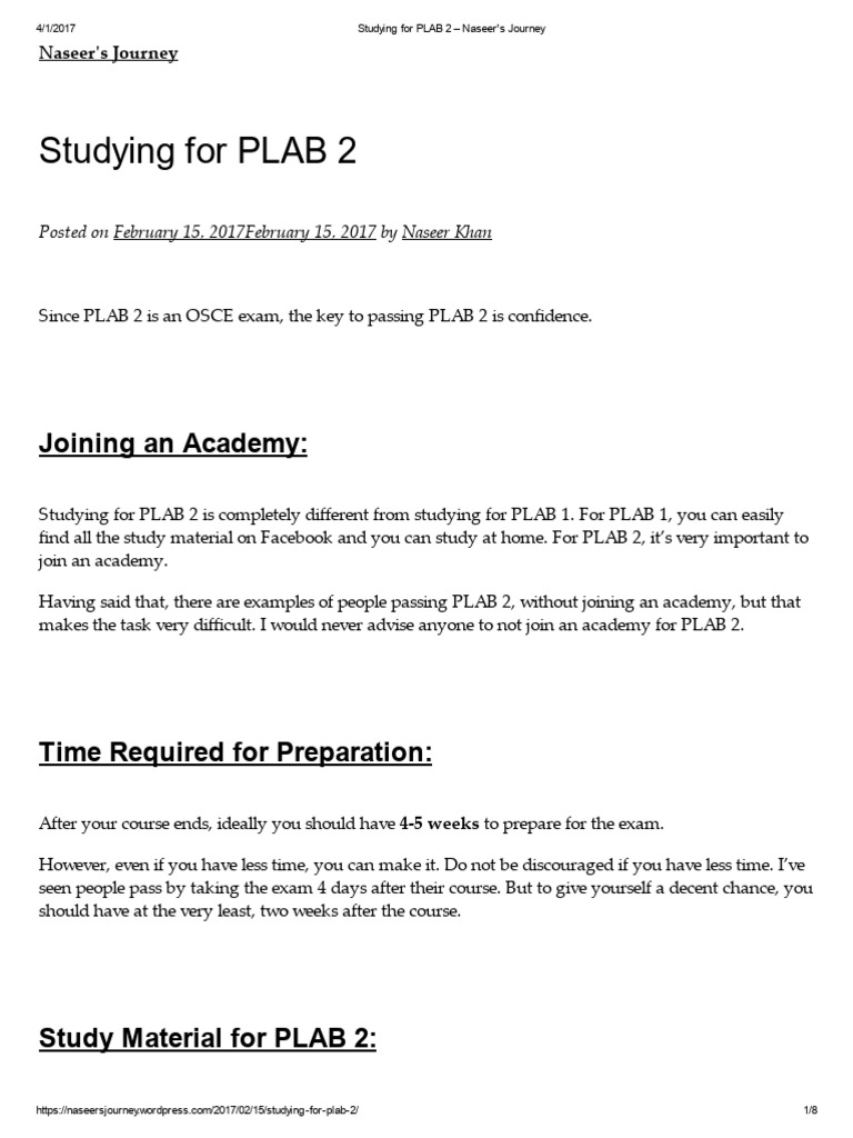 PLAB 2 Exam Prep Guide | PDF