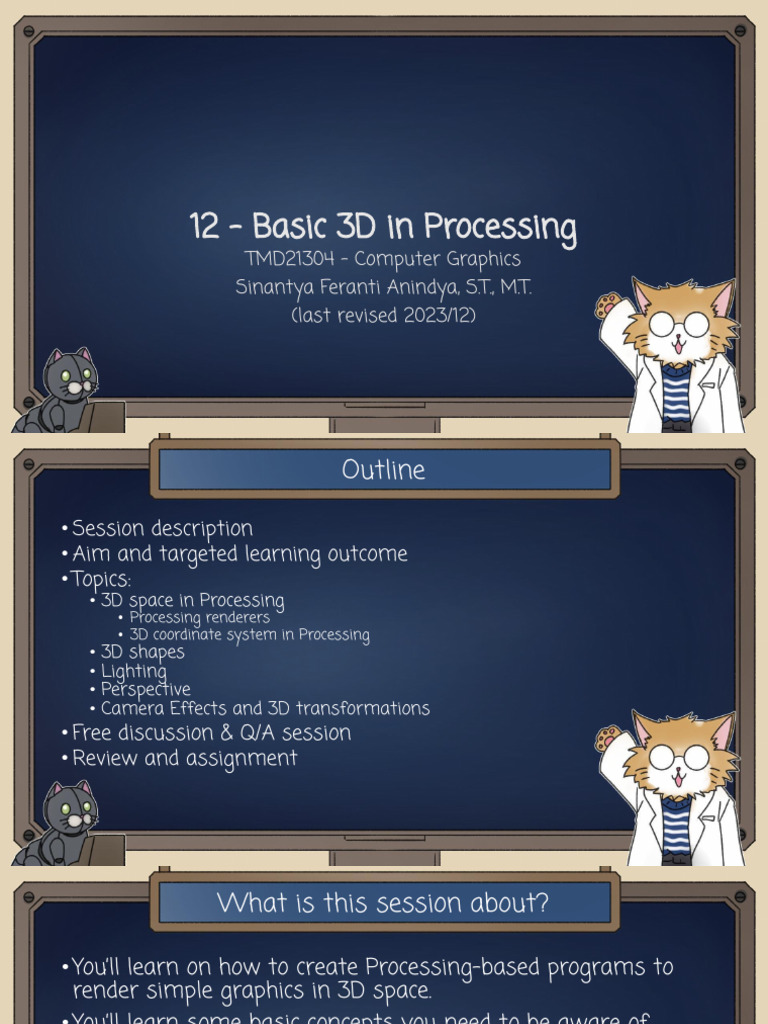 12 - Basic 3D in Processing | PDF | 3 D Computer Graphics | Rendering (Computer Graphics)