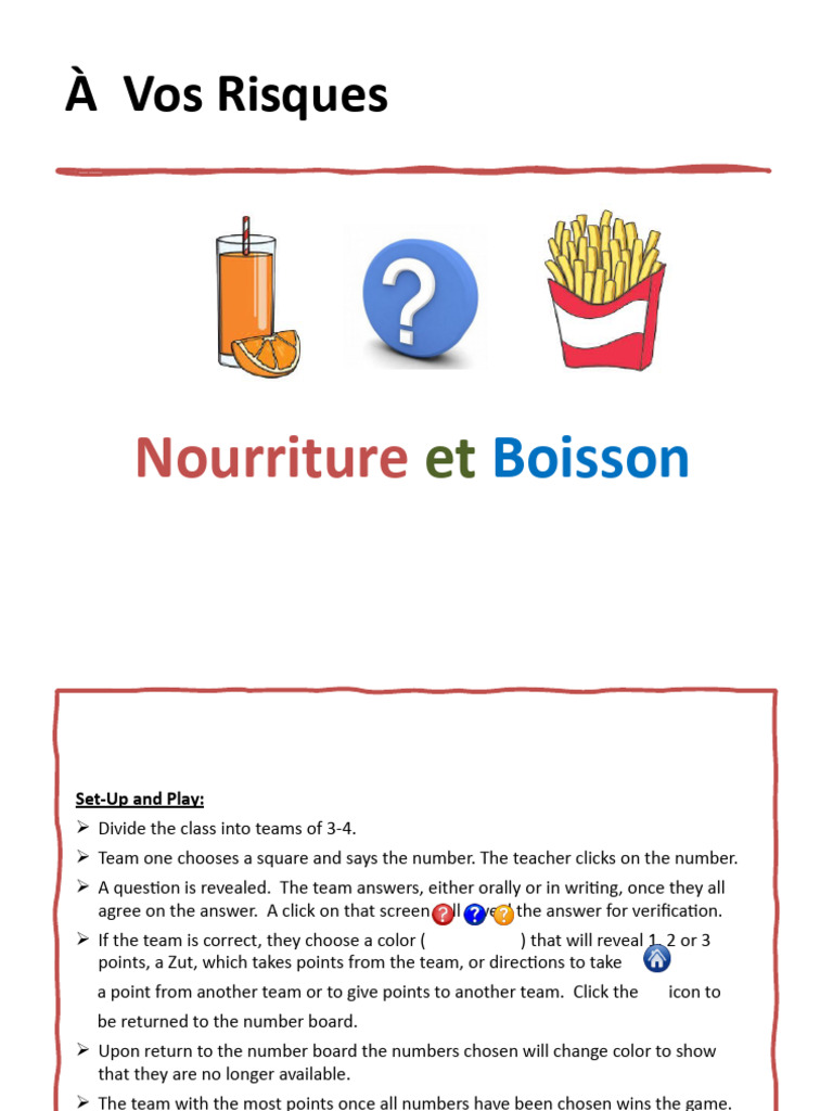 Year 7 French Food Interactive Powerpoint | PDF | Couleur | Vue