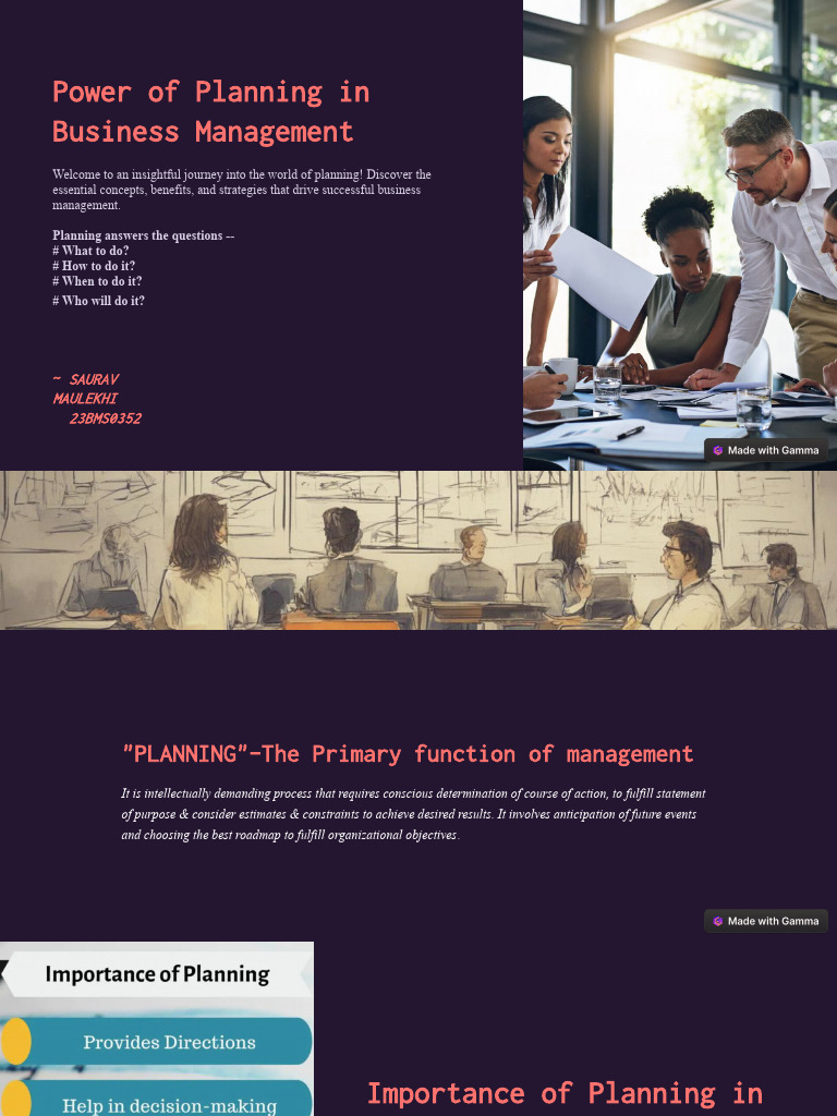 Power of Planning in Business Management | PDF | Goal | Strategic Planning