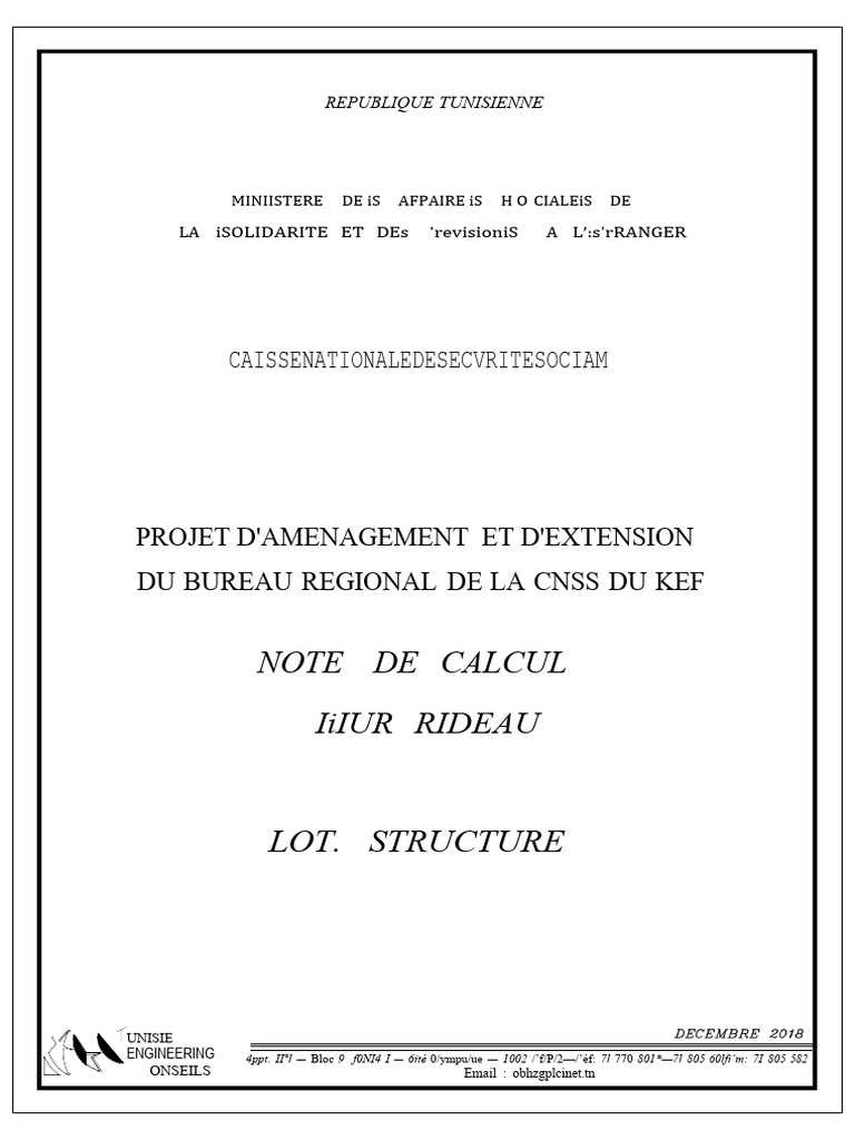 Note de Calcul Mur Rideau Cnss El Kef | PDF | Autodesk