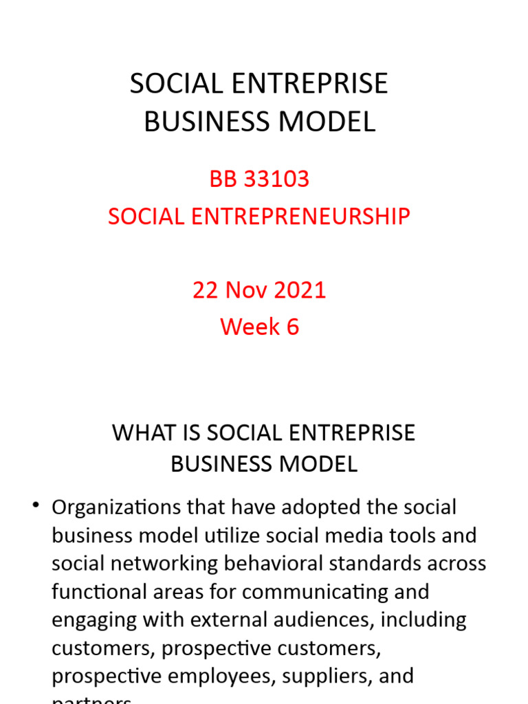 Understanding Social Enterprise Models | PDF