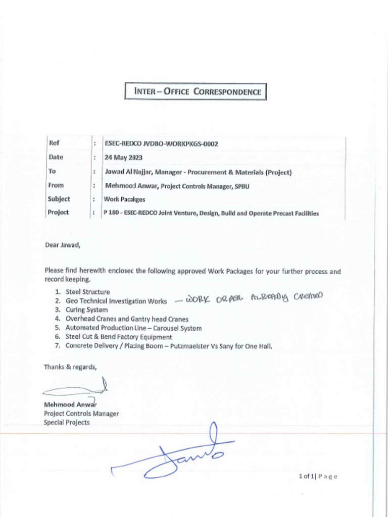 Esec Redco Jvdbo Workpkgs 0002 | PDF