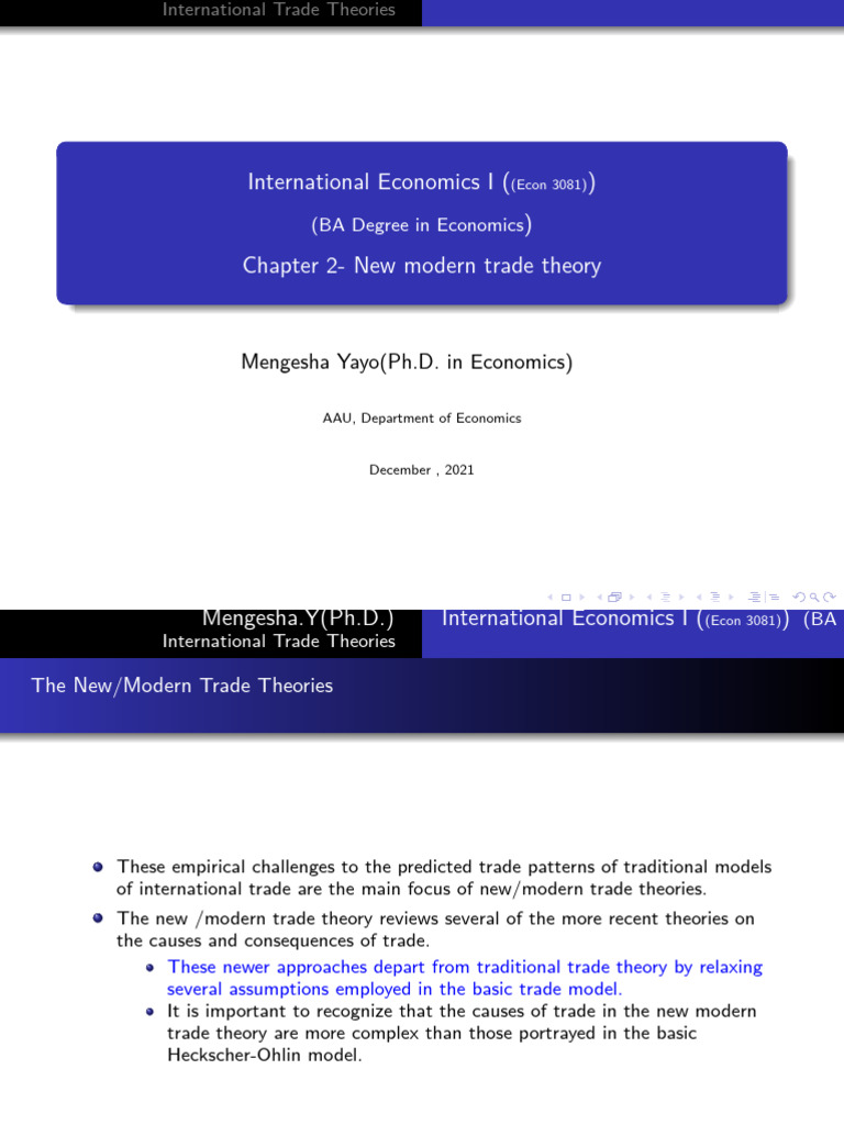 Chap 2-New Modern Trade Theories | PDF | Economics | International ...
