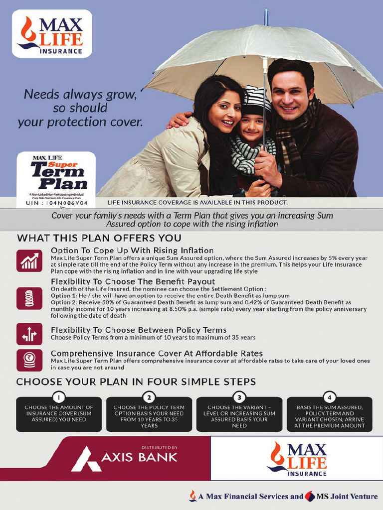 Max Life Super Term Plan Leaflet | PDF
