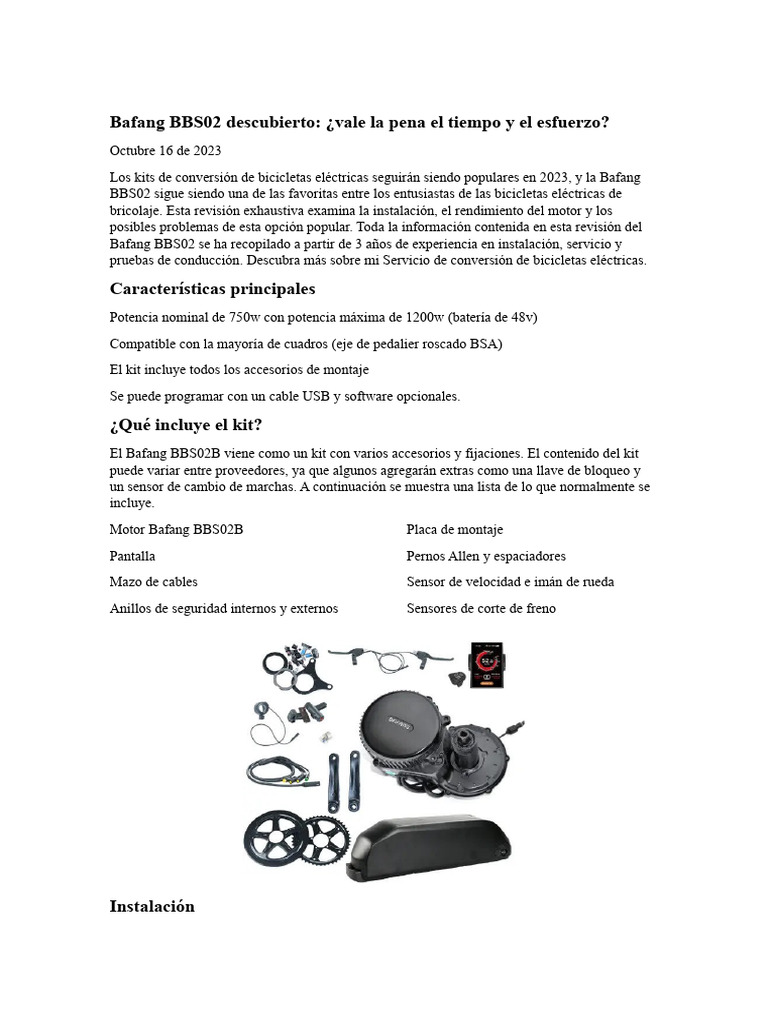 Bafang BBS02 Descubierto | PDF | Conector eléctrico | Corriente eléctrica