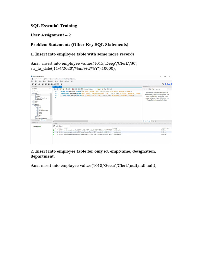 Sql Assignment 4 Pdf