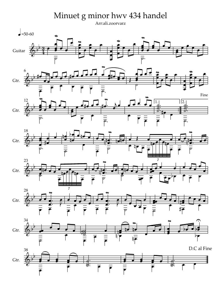 HWV 434 Handel For Guitar | PDF | Phonétique | Alphabet latin