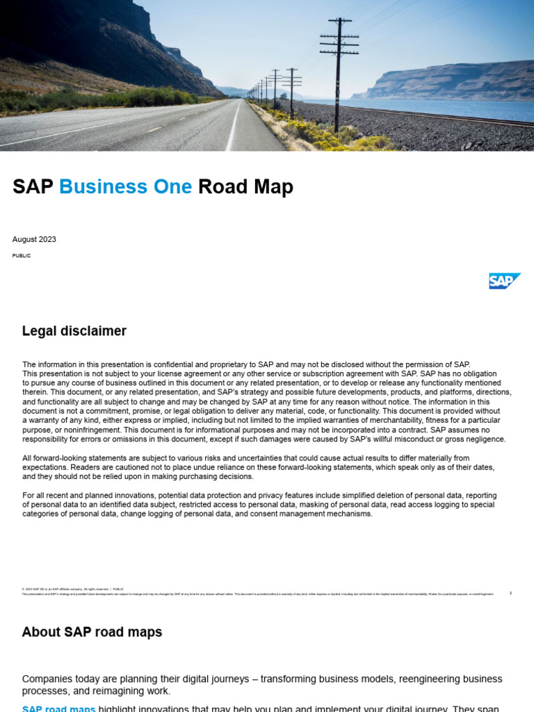 SAP Business One Road Map | PDF | Cloud Computing | Information Technology SAP Business One Road Map | PDF | Cloud Computing | Information Technology