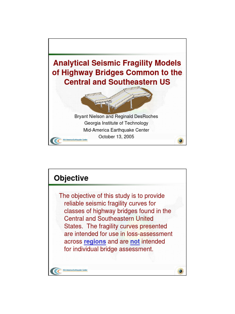 Bridge Fragility Modeling - Oct 2005 - Nielson - Desroches | PDF ...
