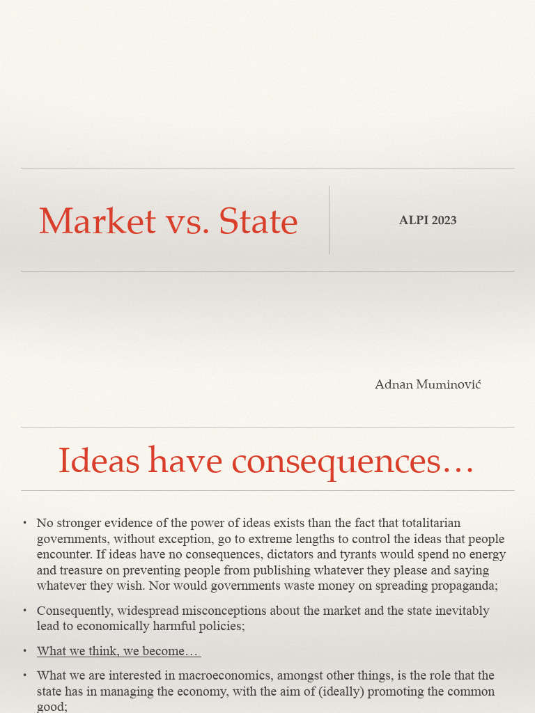Theme III - Market vs. State | PDF | Market (Economics) | Free Market