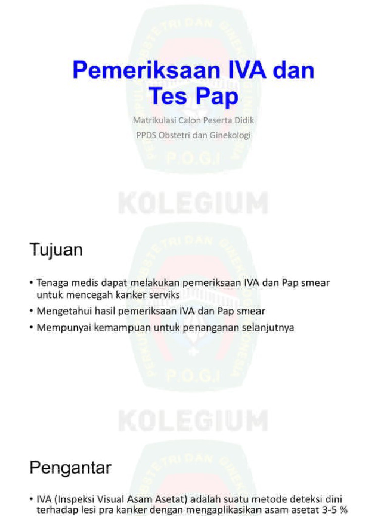 Pemeriksaan Iva Test POGI | PDF