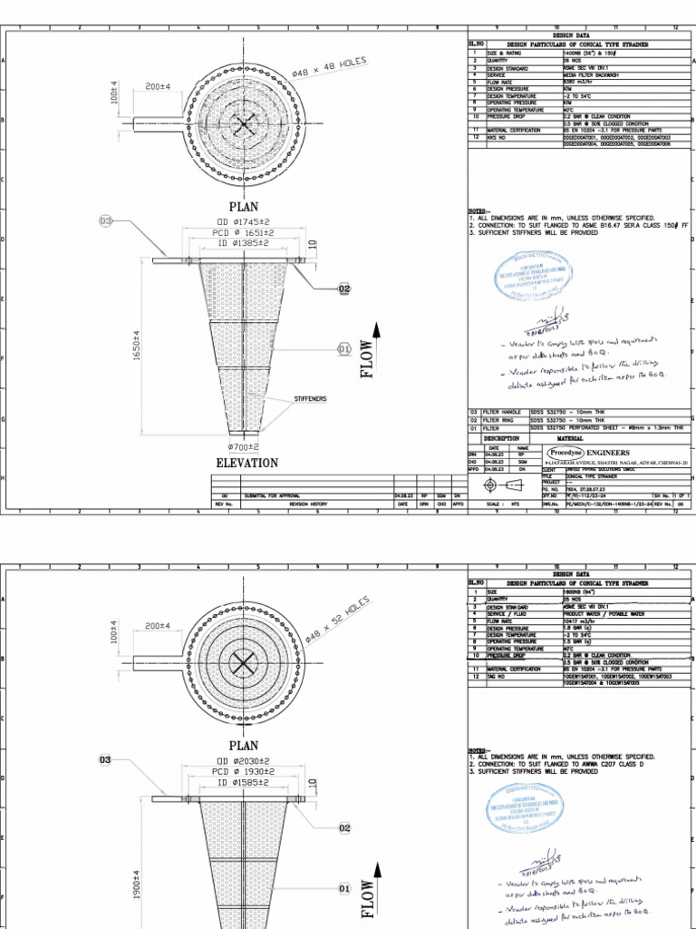 GAD For Strainer - Stamped | PDF