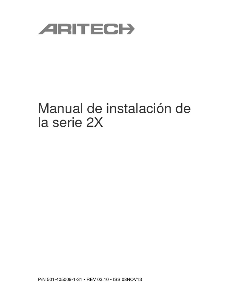 Aritech Installation Manual 2X-F1-S-09 | PDF