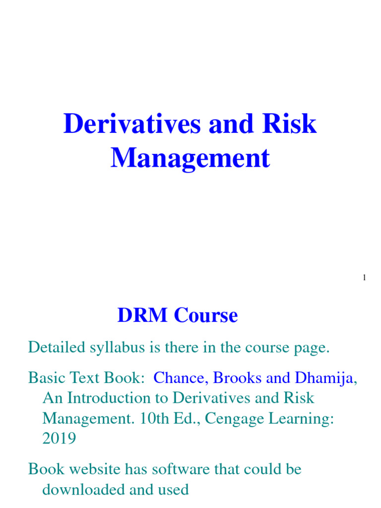 DRM 01 | PDF | Derivative (Finance) | Hedge (Finance)