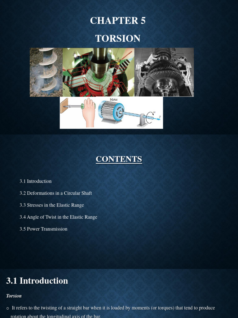 Note - Chapter 5 - Torsion | PDF | Torque | Stress (Mechanics)
