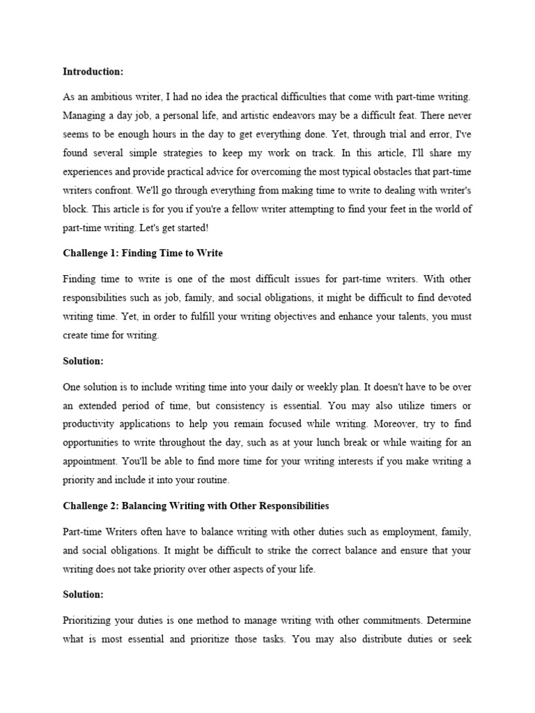 Article Write Up | PDF | Blog | Goal