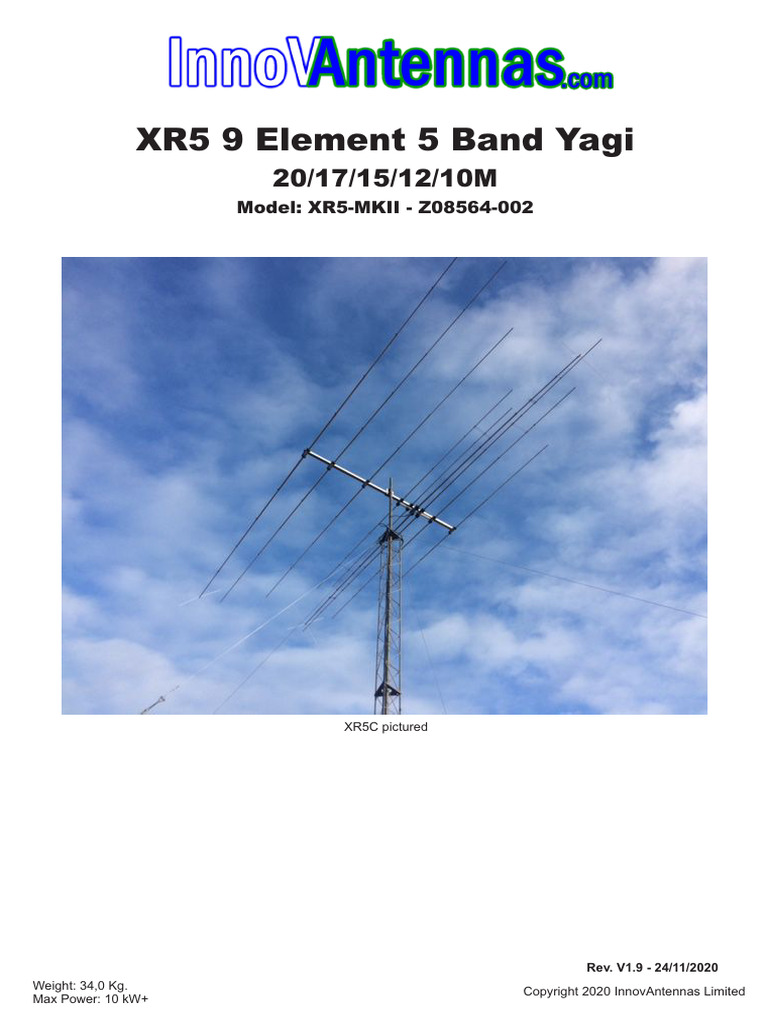 XR5 9 Element 5 Band Yagi 20-17-15-12-10M | Download Free PDF | Antenna (Radio) | Screw