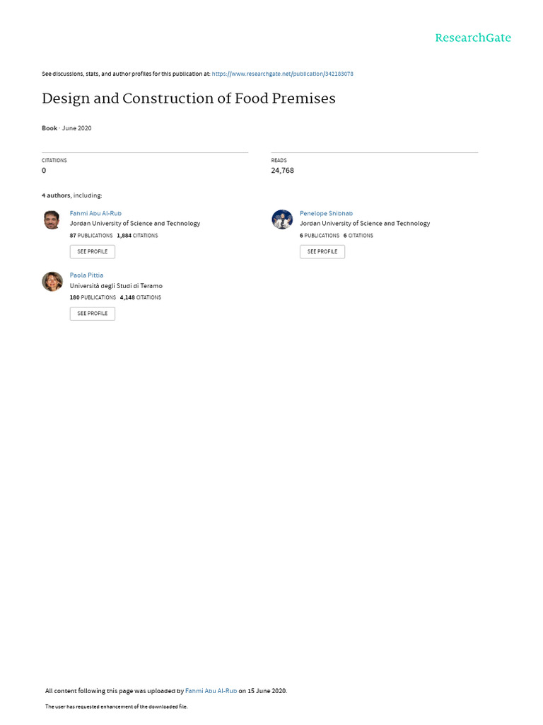 Design and Construction of Food Premises | Download Free PDF ...