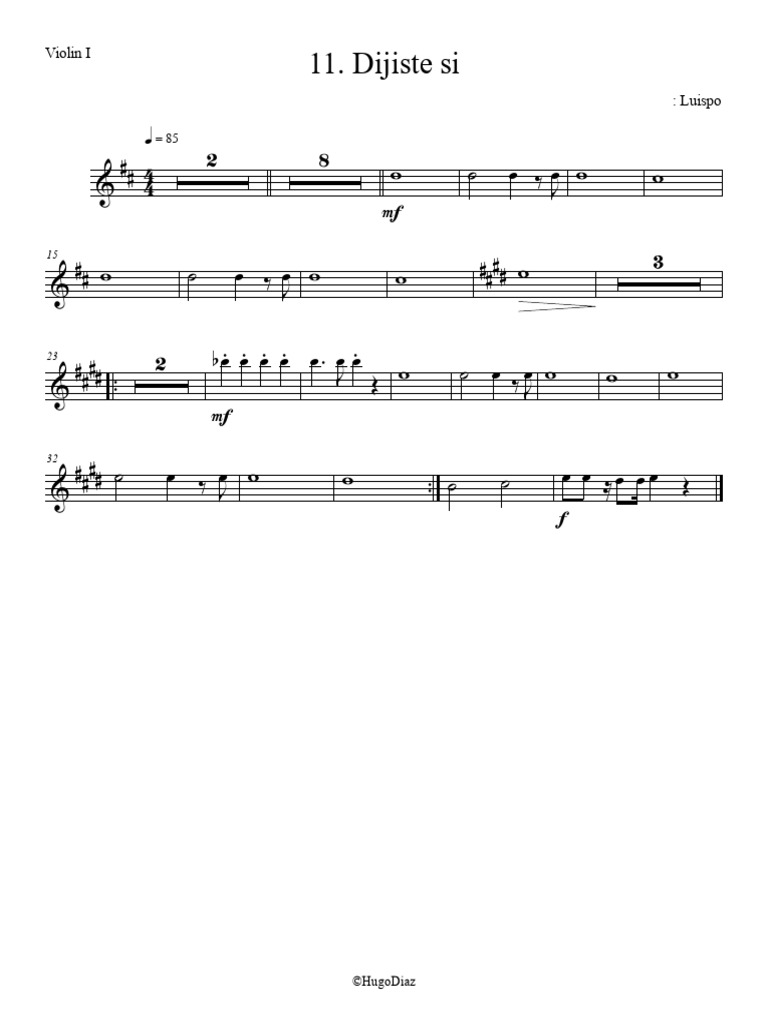 Dijiste Si - Violin I | PDF