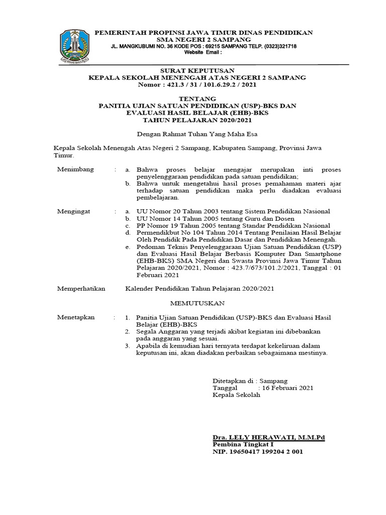 SK Usp Dan Ehb BKS | PDF