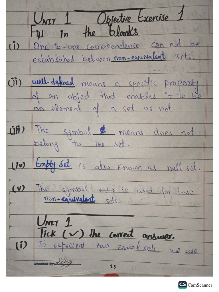 Class 6 Unit 1 Objective Exercise 1 Solution Punjab Board | PDF