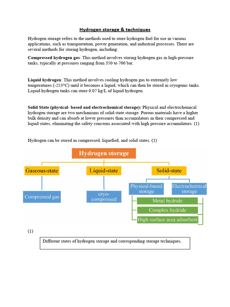 Hydrogen Storage | PDF | Hydrogen | Gases