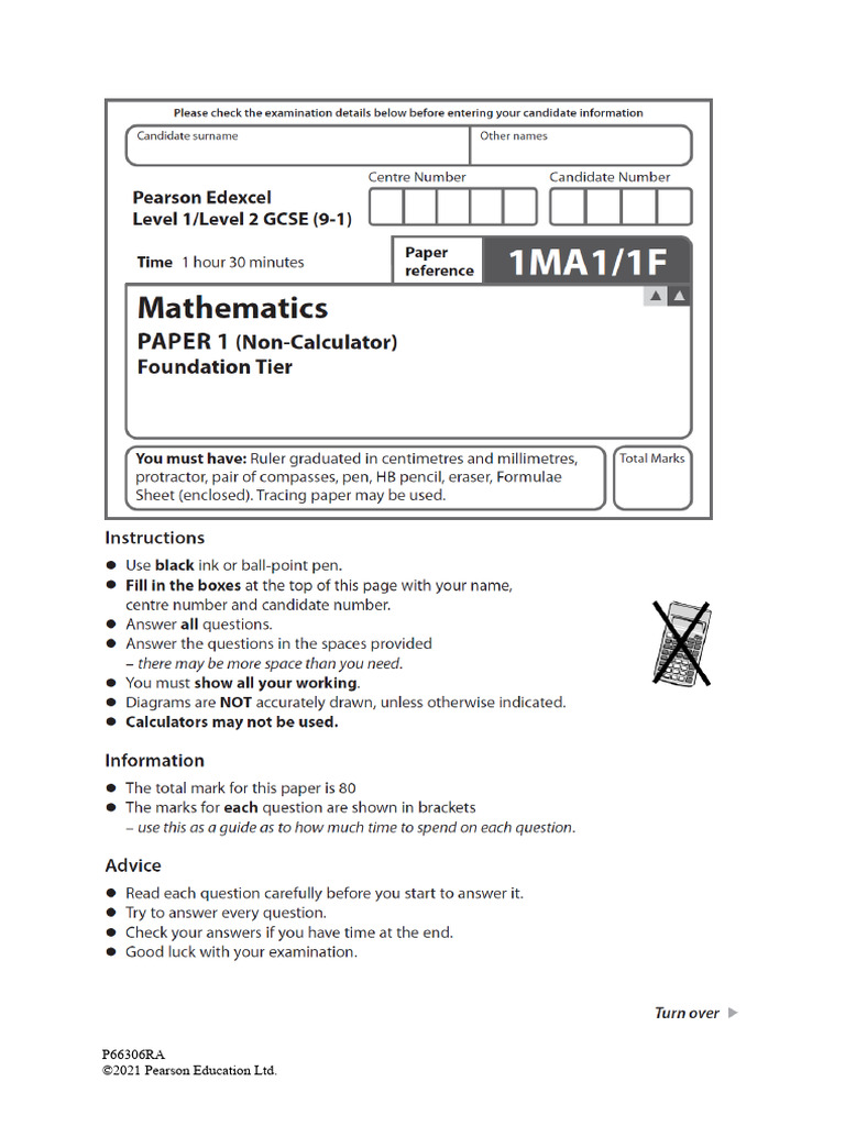 01b 1MA1 1F May 2022 Examination Paper (Word) | PDF
