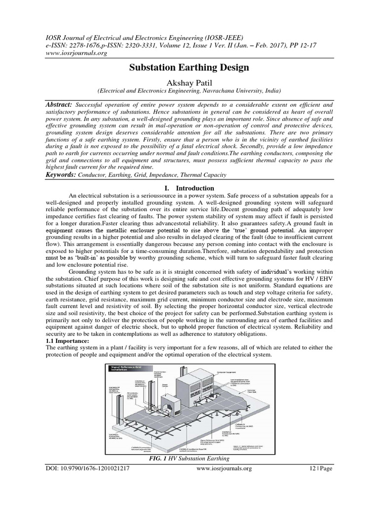 Substation Earthing Design | PDF | Science & Mathematics
