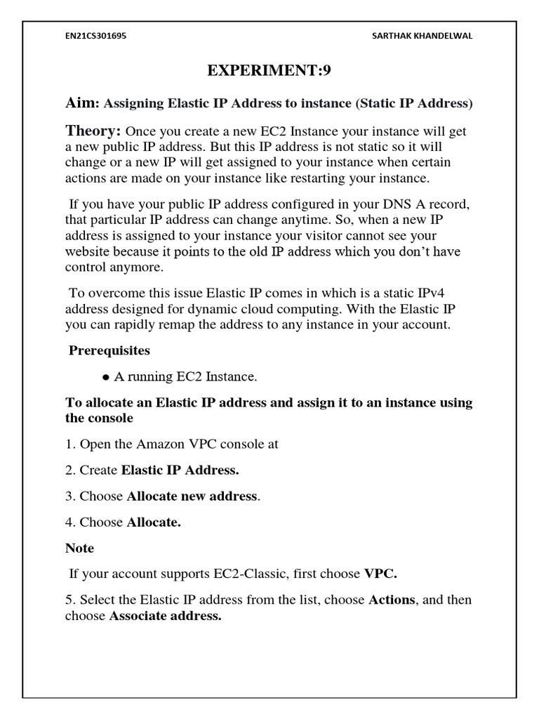 EXPERIMENT 9 Cloud | PDF | Ip Address | Telecommunications