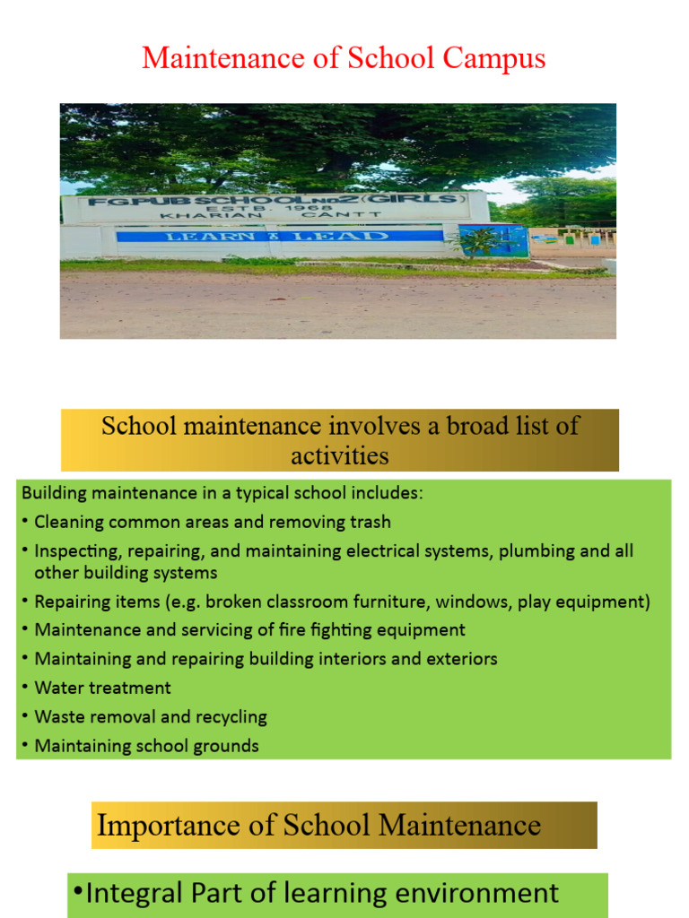 Maintenance of School Campus | PDF | Waste | Waste Management