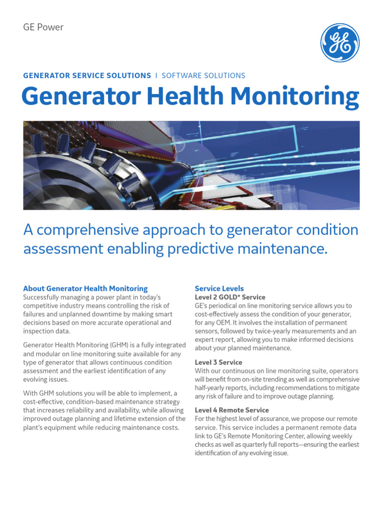 Generator Health Monitoring Fact Sheet | PDF | Electric Generator ...