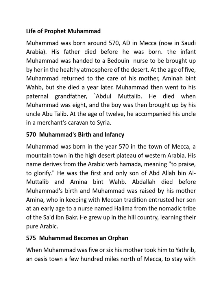 Life of Prophet Muhammad | PDF | Muhammad | Medina