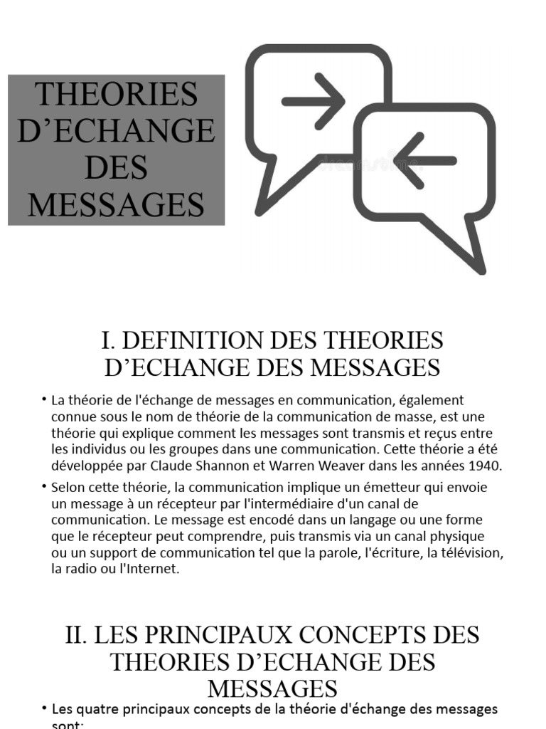 Theories D'echange Des Messages | PDF | la communication